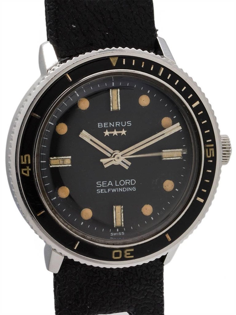Benrus stainless steel Sea Lord Diver's Wristwatch, circa 1960s at ...