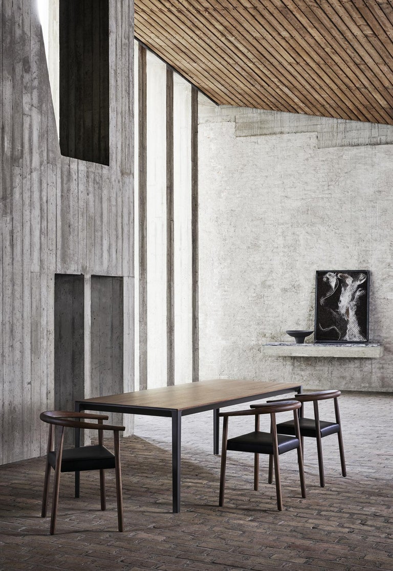 BENSEN Tokyo Chair - walnut frame w/ Black leather seat For Sale at 1stDibs