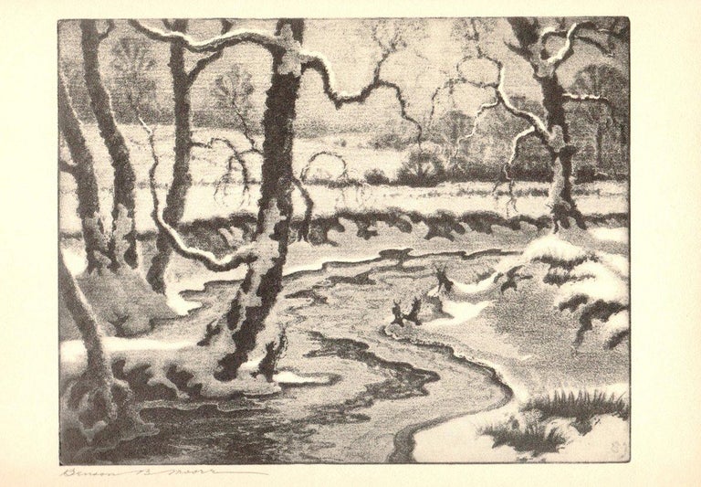 Benson B Moore - 1936 Benson B Moore 'Frozen Streams' Realism Brown ...