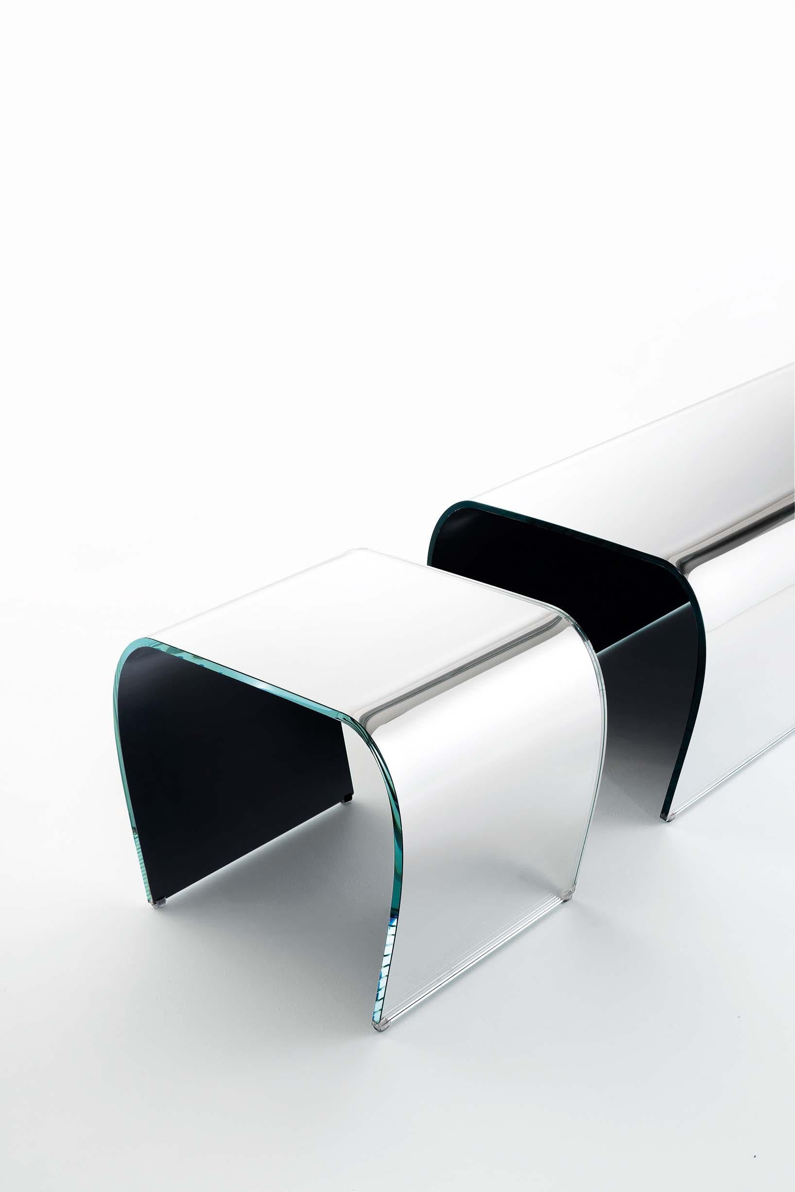 BENT Bench in Extra Clear Glass by Naoto Fukasawa from Glas Italia For ...