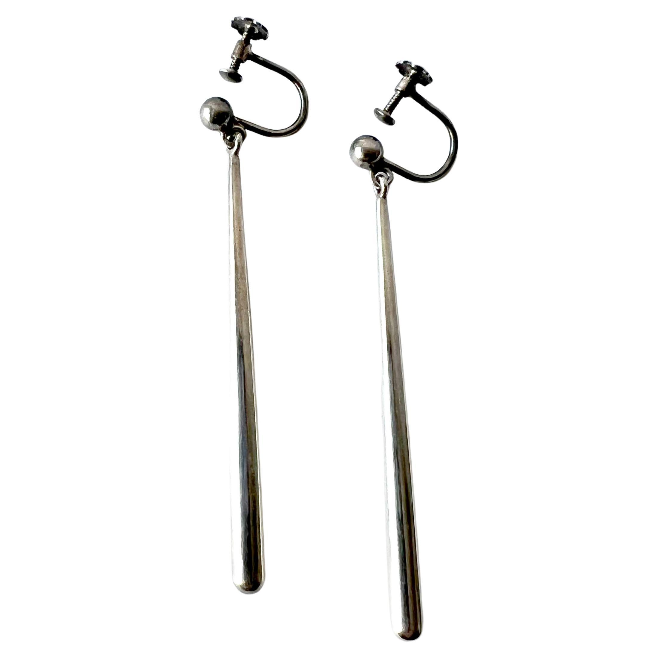 La Des Glanzer Sterling Gold Post Modernist Earrings at 1stDibs | lades ...