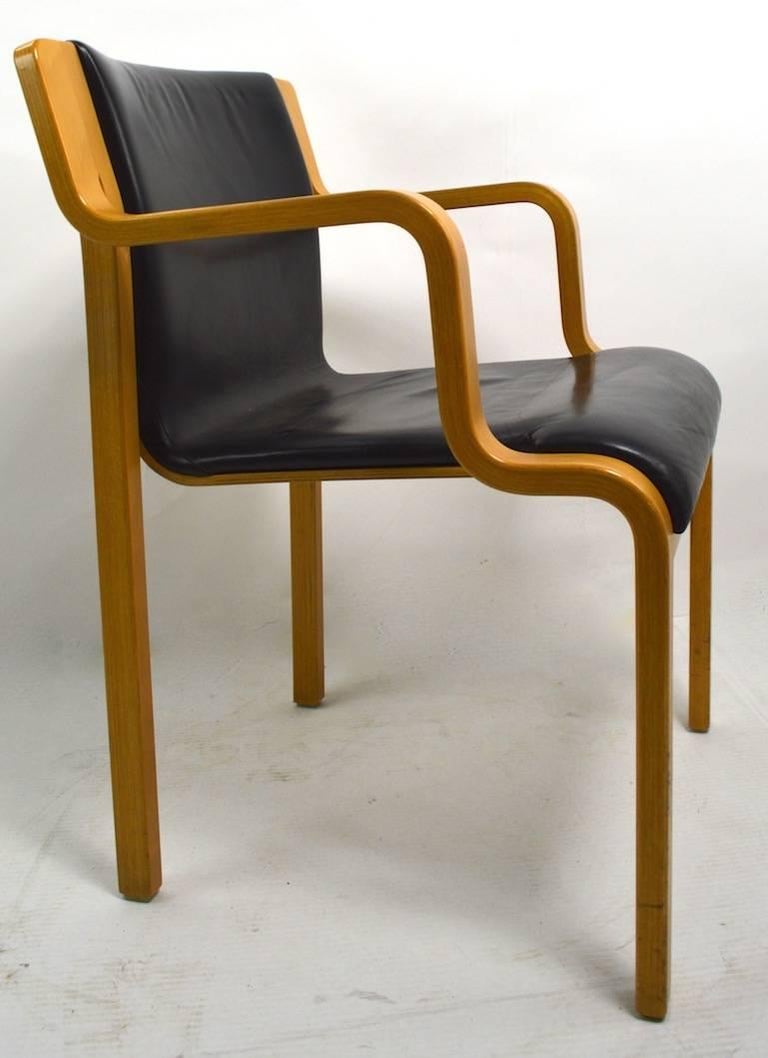Bent Laminated Wood and Leather Chair by Stendig at 1stDibs | stendig ...