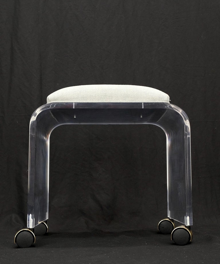 Bent Lucite Mid-Century Modern New Upholstery Piano Window Hall Bench ...