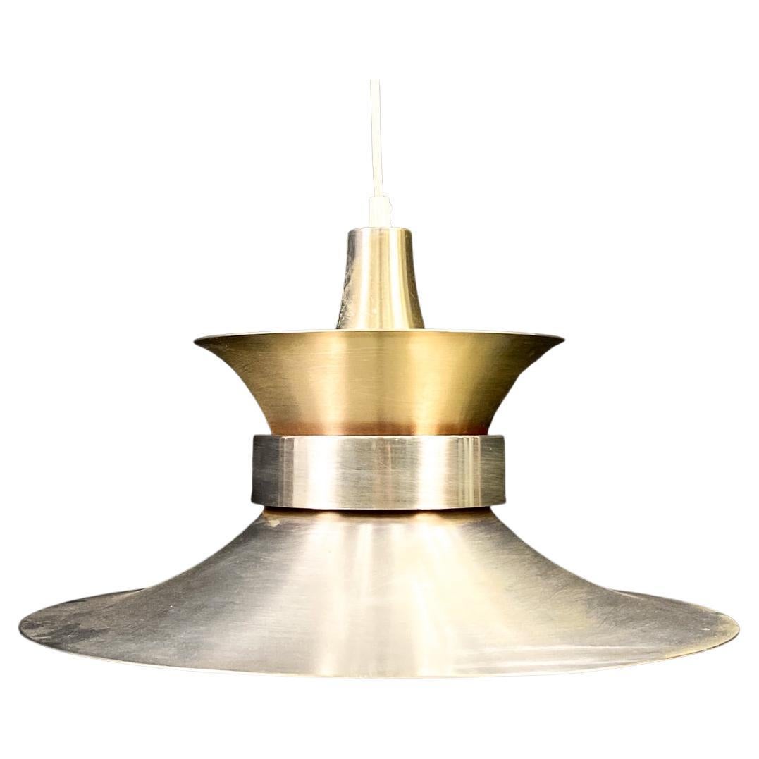 Mid Century Aluminium Pendant by Bent Nordsted for Lyskaer Denmark 70s ...