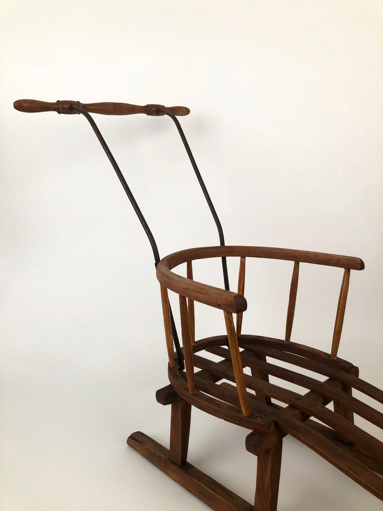 Bent Wood Victorian Sled with Unique Form For Sale at 1stDibs