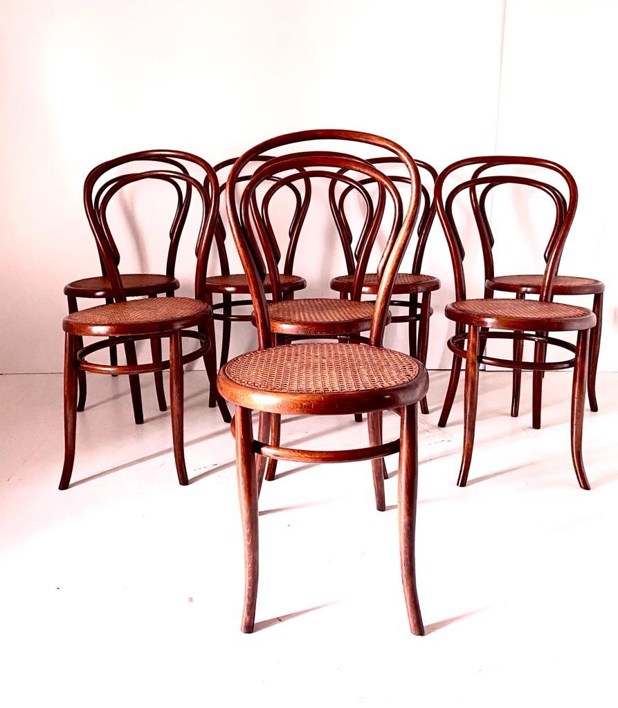 Bentwood and cane dining chairs, set of eight, Joseph Hofmann, Austria ...