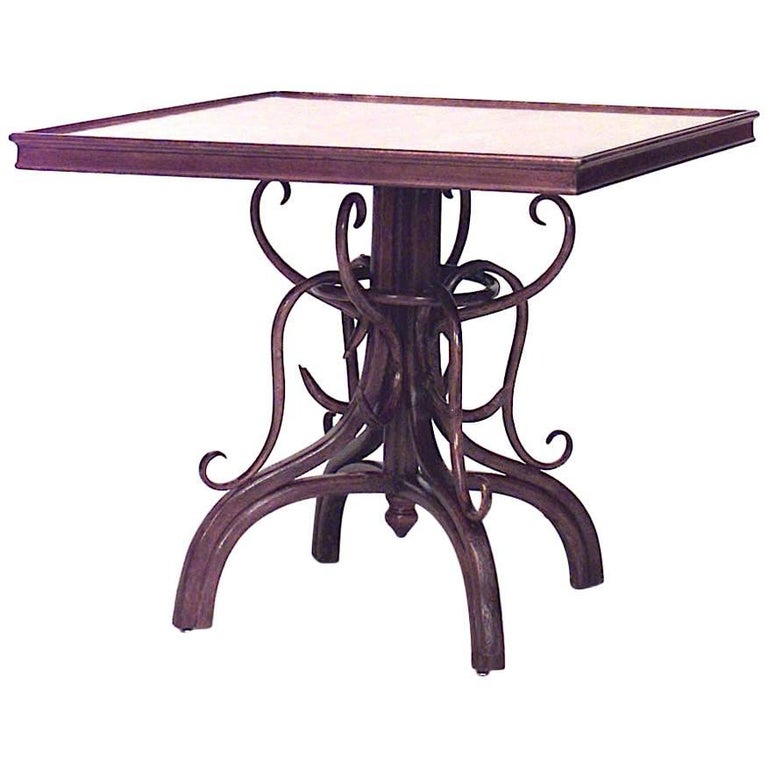 Bentwood Walnut Scroll Game Table For Sale at 1stDibs