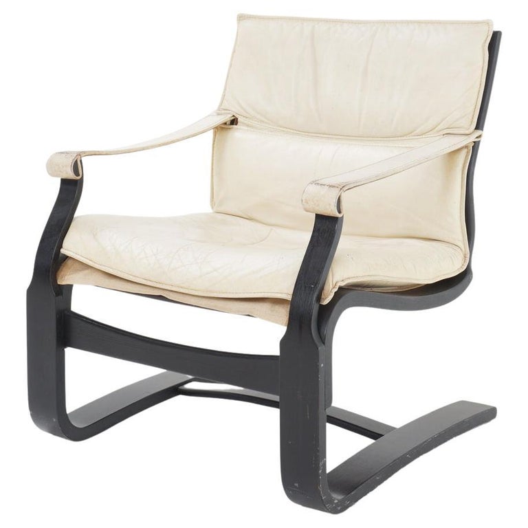 Bentwood Leather Lounge Chair by Ake Fribytter, 1970s For Sale at 1stDibs