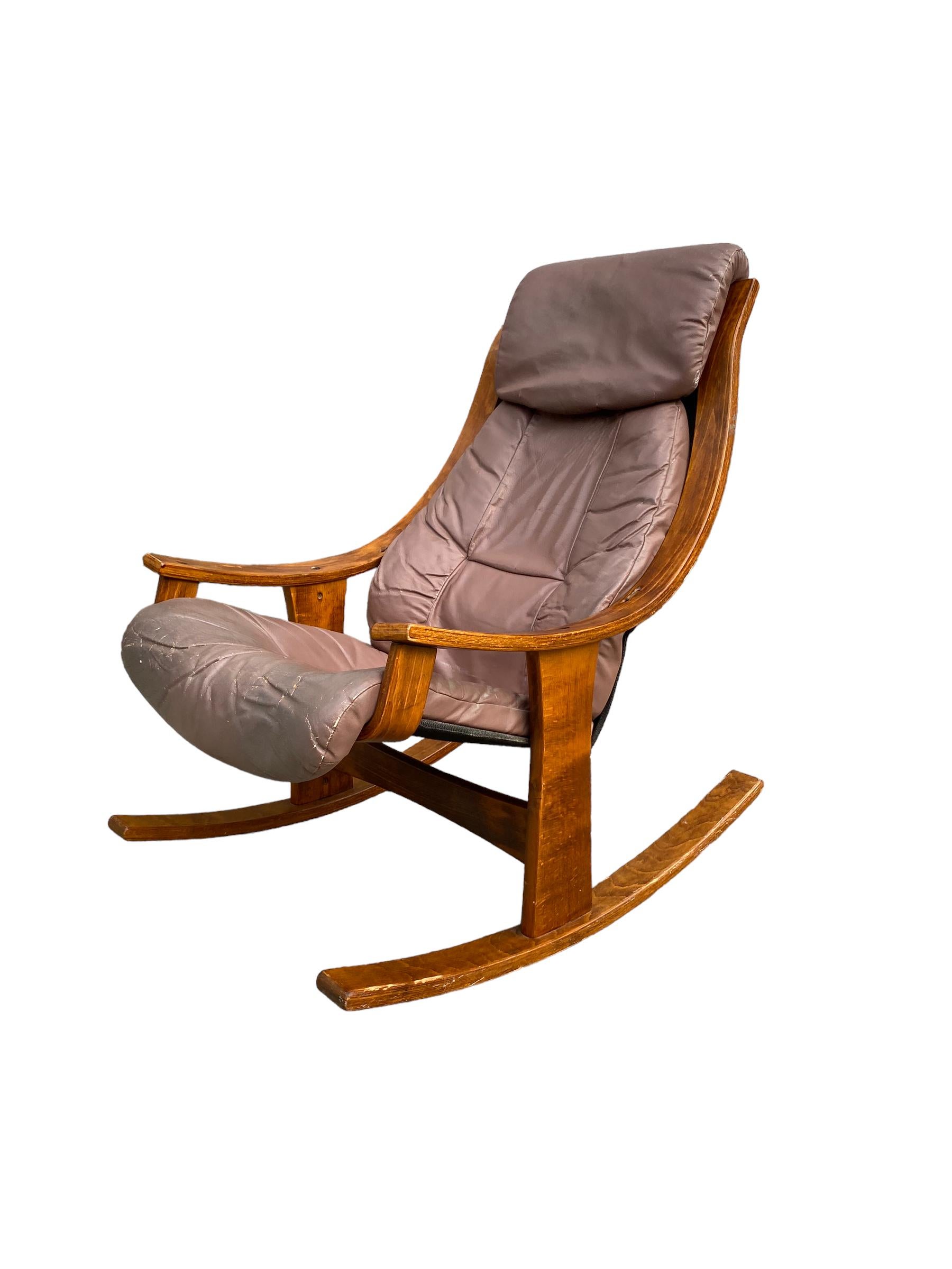 Bentwood Scandinavian Rocking Chair For Sale at 1stDibs