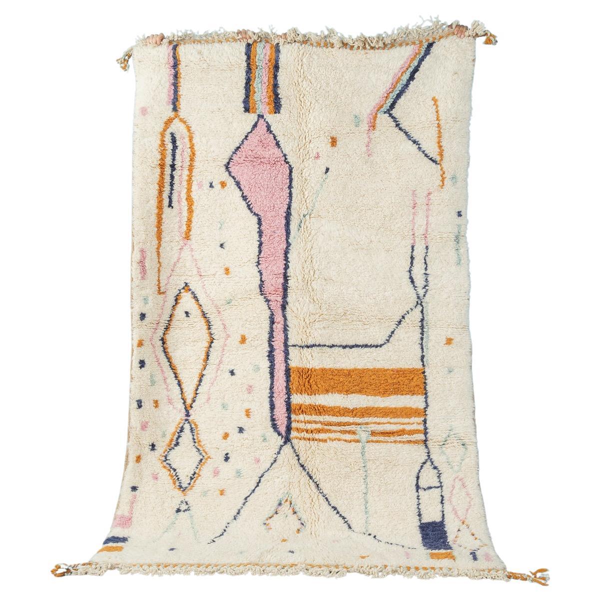 Moroccan Beni Ourain Berber Rug Made of Natural Undyed Wool For Sale at ...