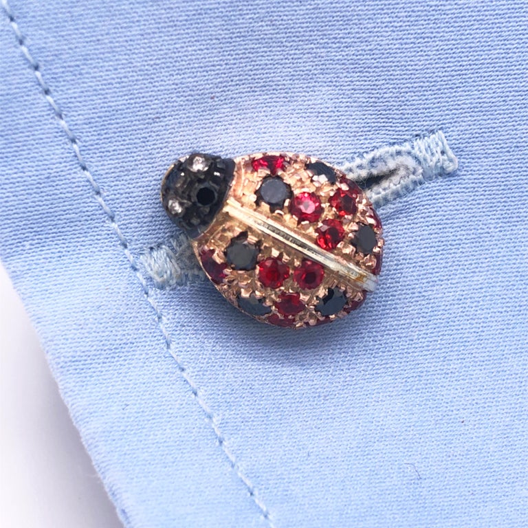 Berca Black, White, Diamond, Ruby Ladybug Shaped Rose Yellow Gold ...