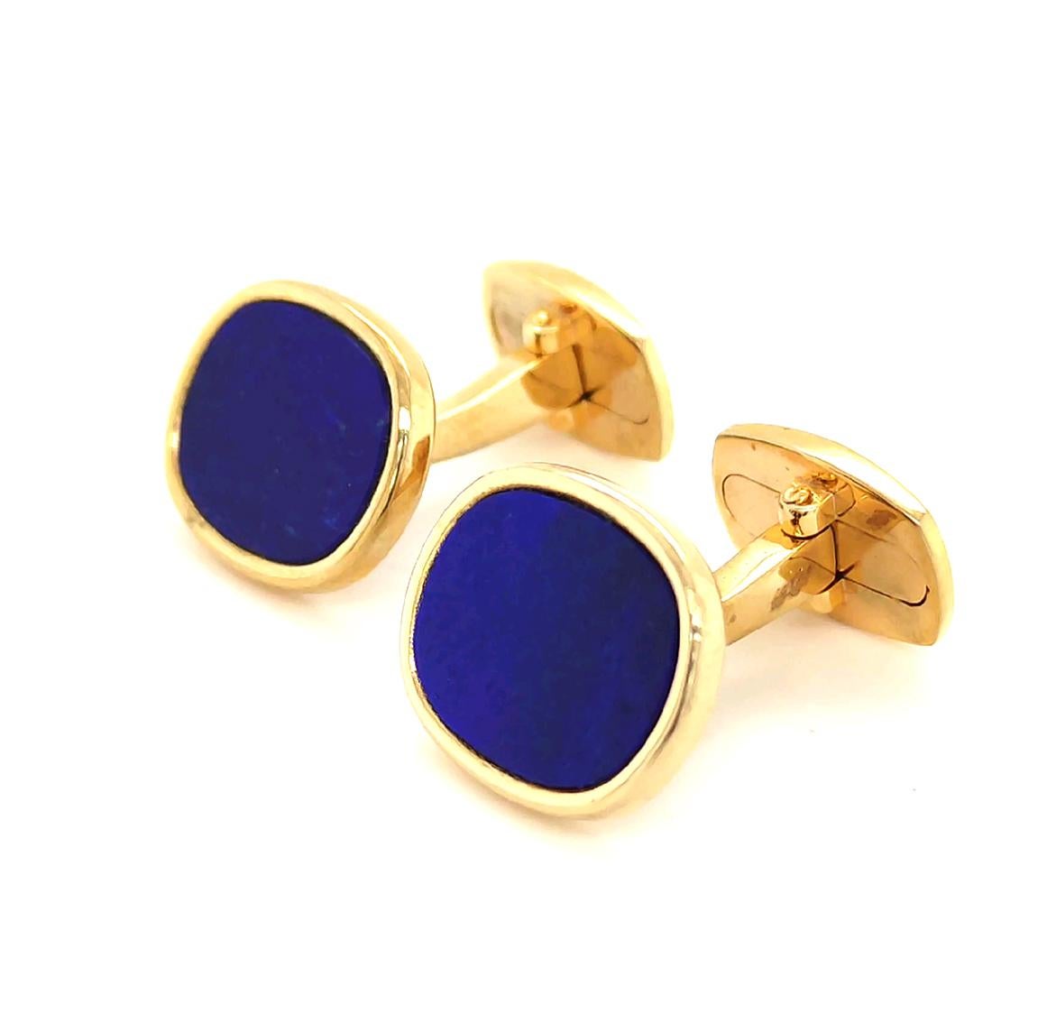 Berca Lapislazzuli Yellow Gold Cufflinks For Sale at 1stDibs