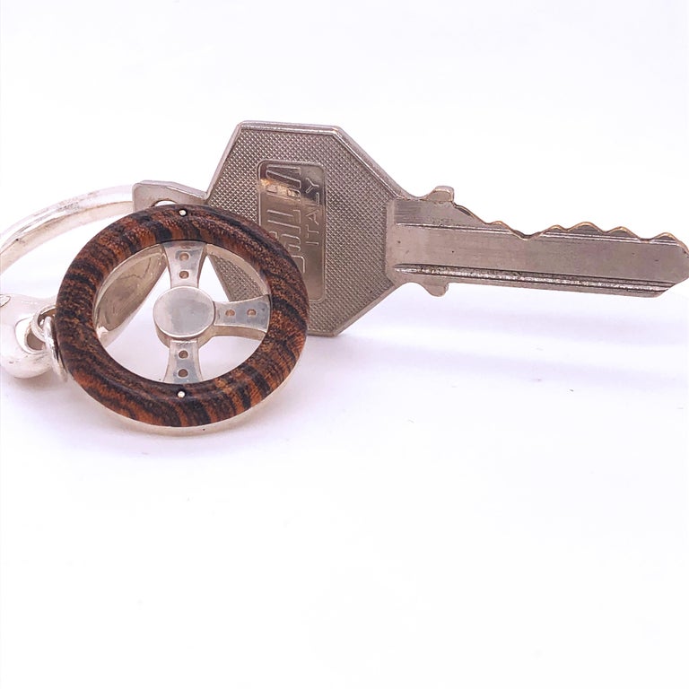 Berca Precious Snake Wood Solid Sterling Silver Steering Wheel Key ...