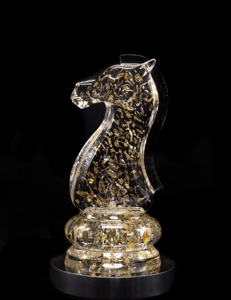 Berd Vay'e Limited Edition "Knight" Lucite Sculpture For Sale at 1stDibs