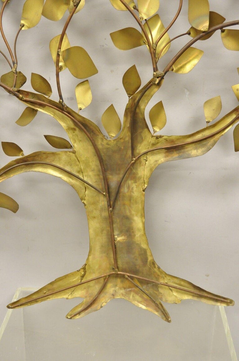 Bergasse Mid-Century Modern Brass Tree of Life Large Wall Art Sculpture ...