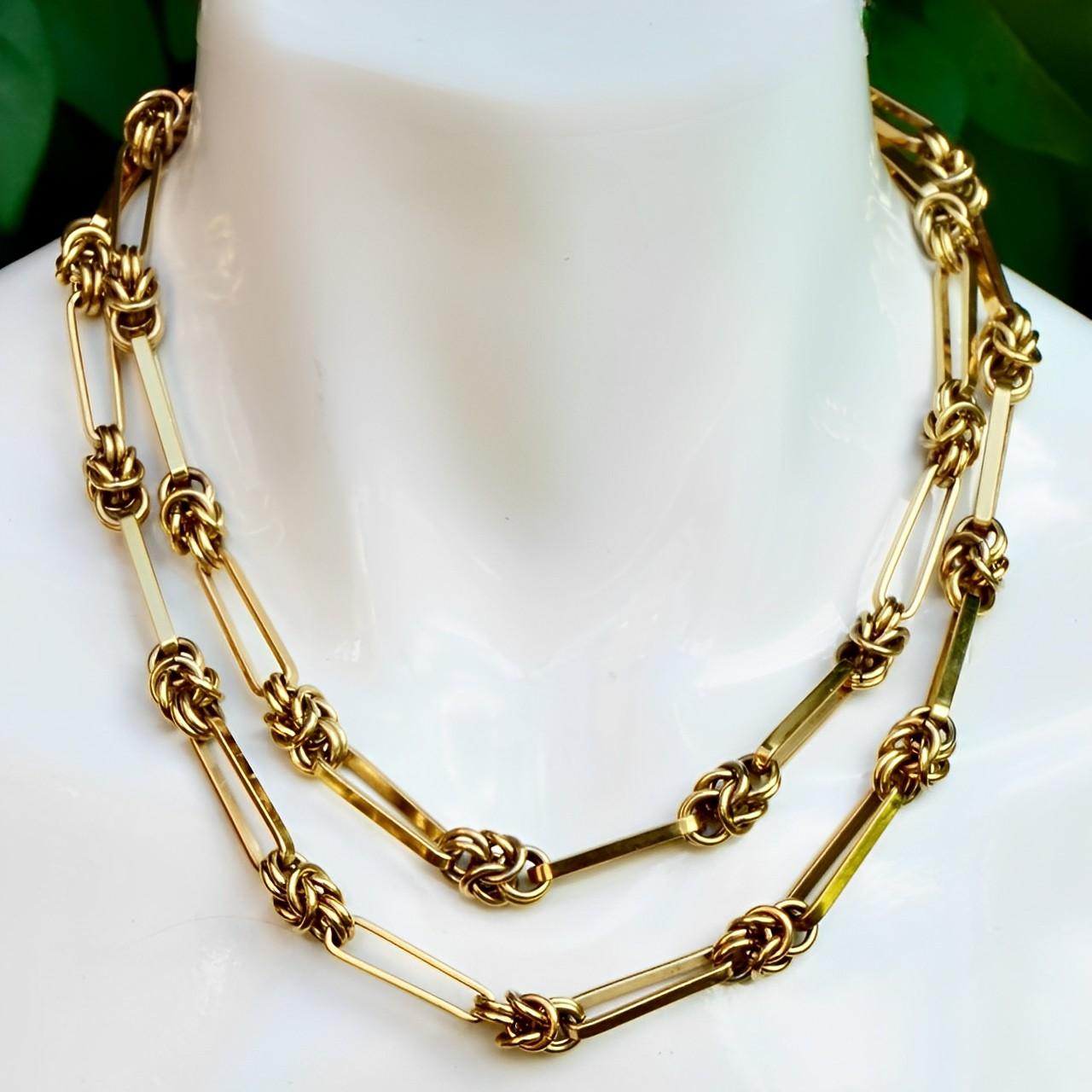Bergdorf Goodman Gold Plated Byzantine Link Chain Necklace circa 1980s ...
