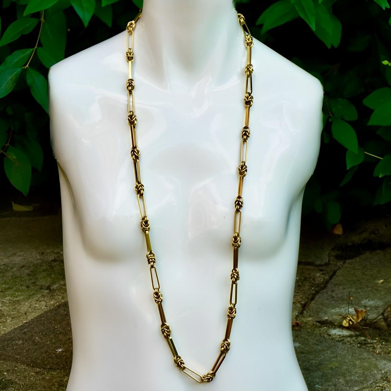 Bergdorf Goodman Gold Plated Byzantine Link Chain Necklace circa 1980s ...