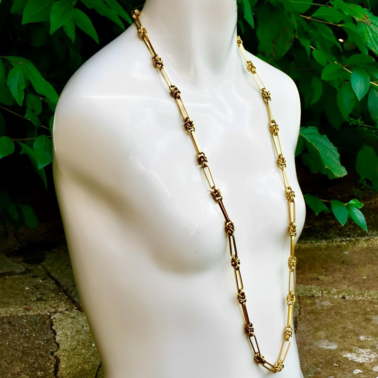 Bergdorf Goodman Gold Plated Byzantine Link Chain Necklace circa 1980s ...