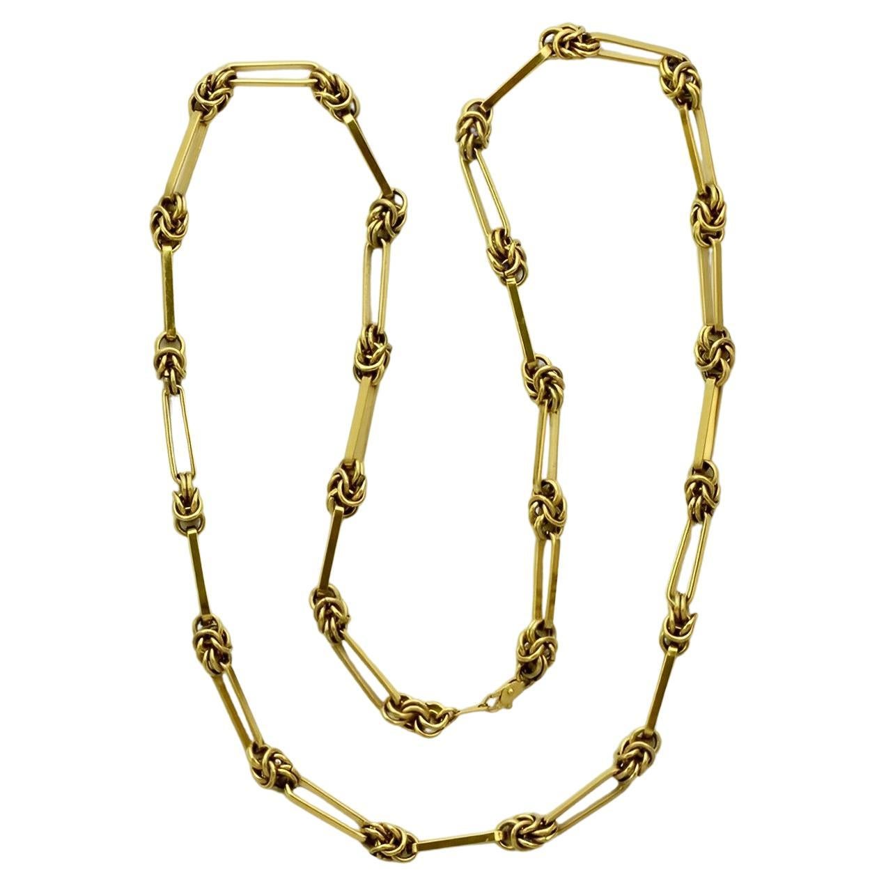 Bergdorf Goodman Gold Plated Byzantine Link Chain Necklace circa 1980s ...