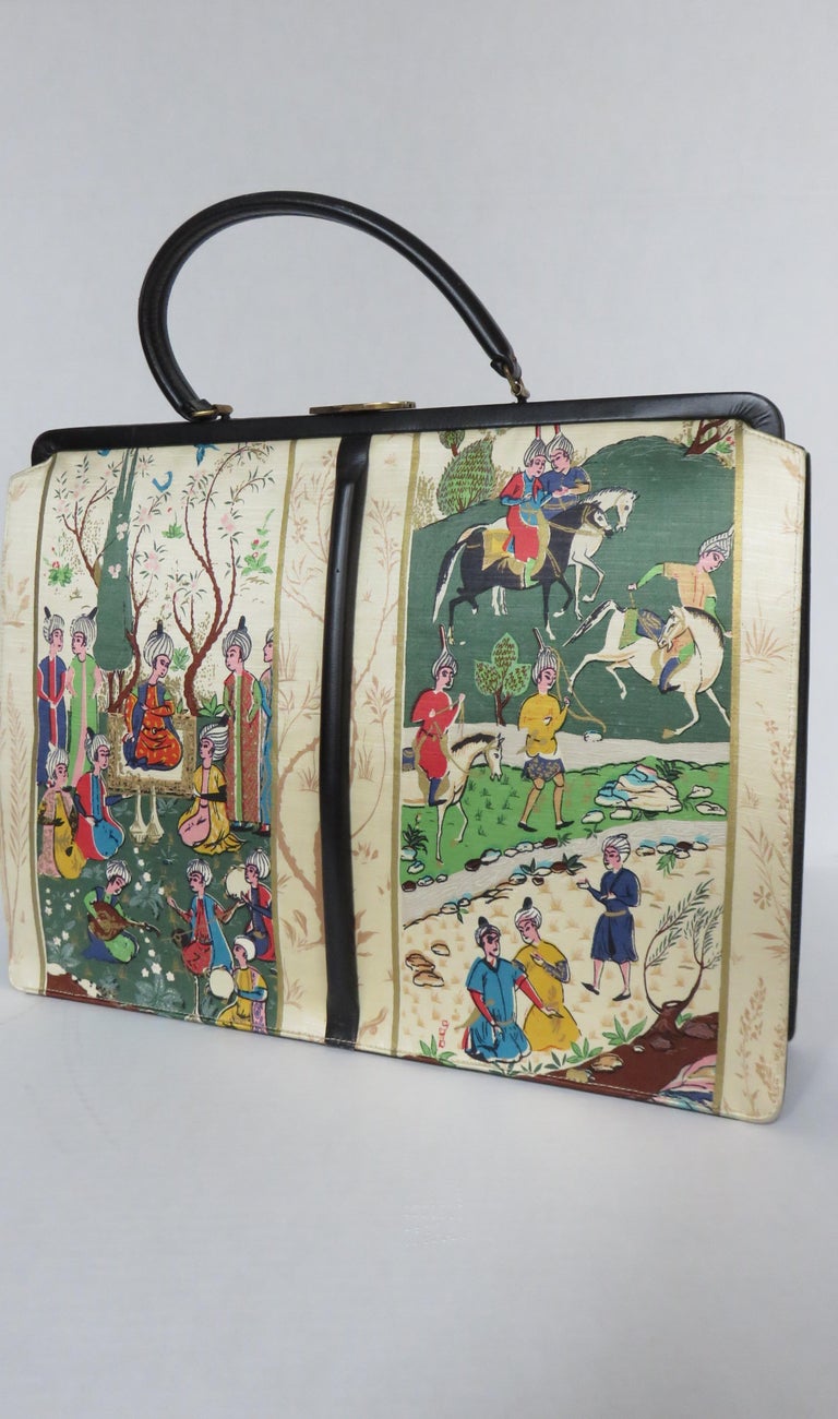 Berger Bags Silk Screen Handbag 1960s at 1stDibs