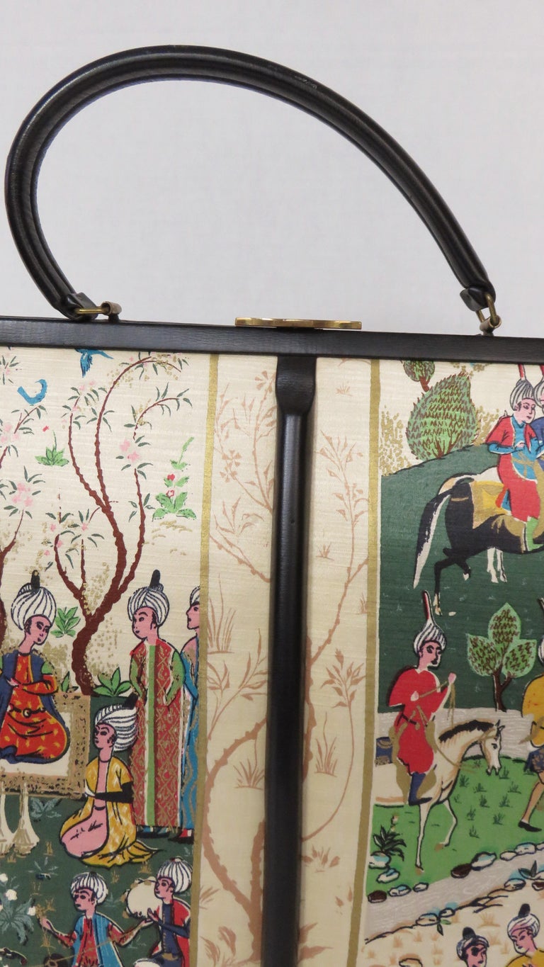 Berger Bags Silk Screen Handbag 1960s at 1stDibs