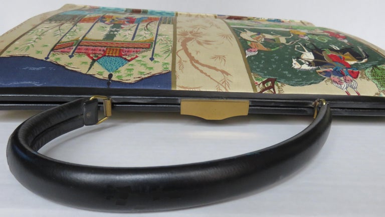 Berger Bags Silk Screen Handbag 1960s at 1stDibs