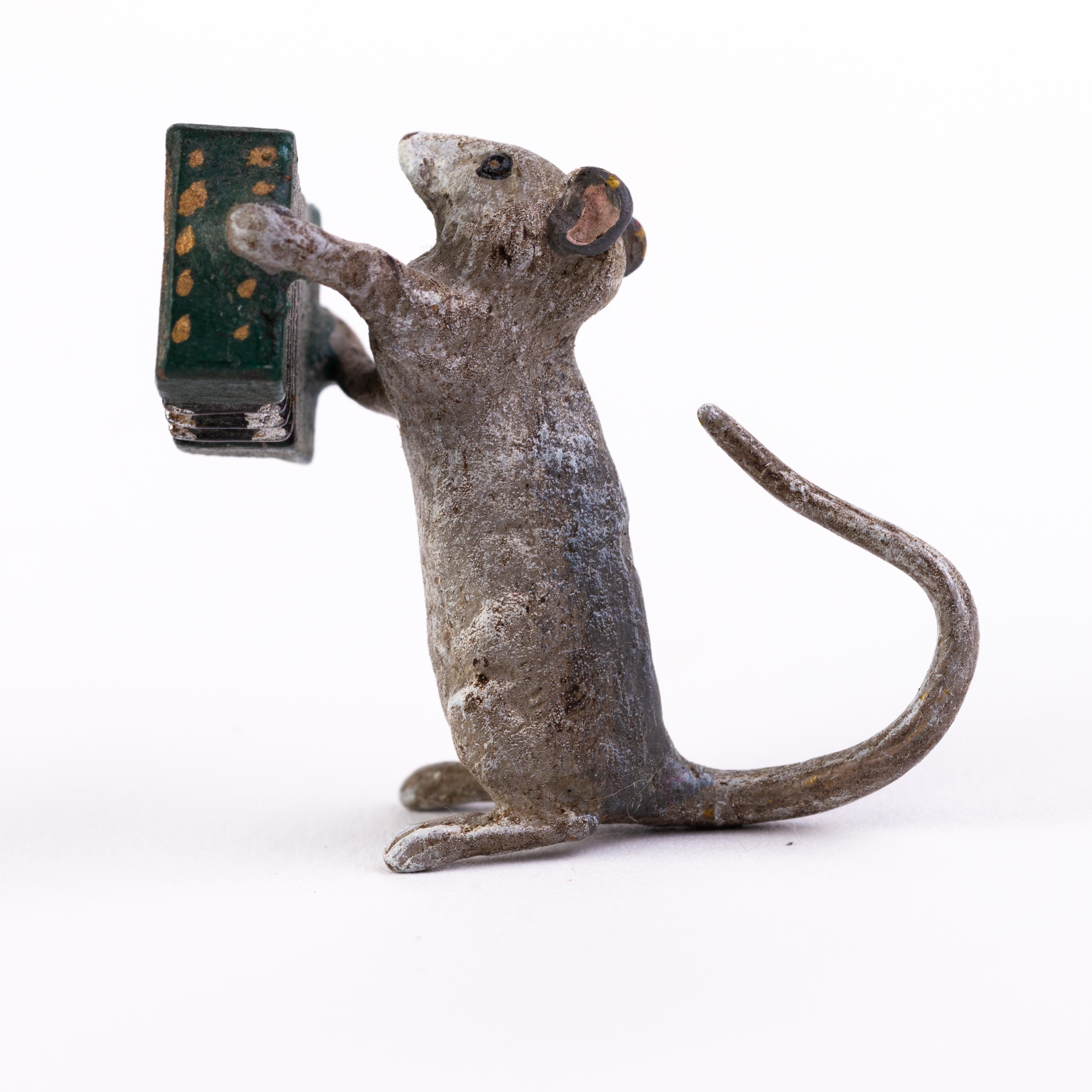 Bergman Style Austrian Cold Painted Bronze Sculpture Mouse For Sale at ...
