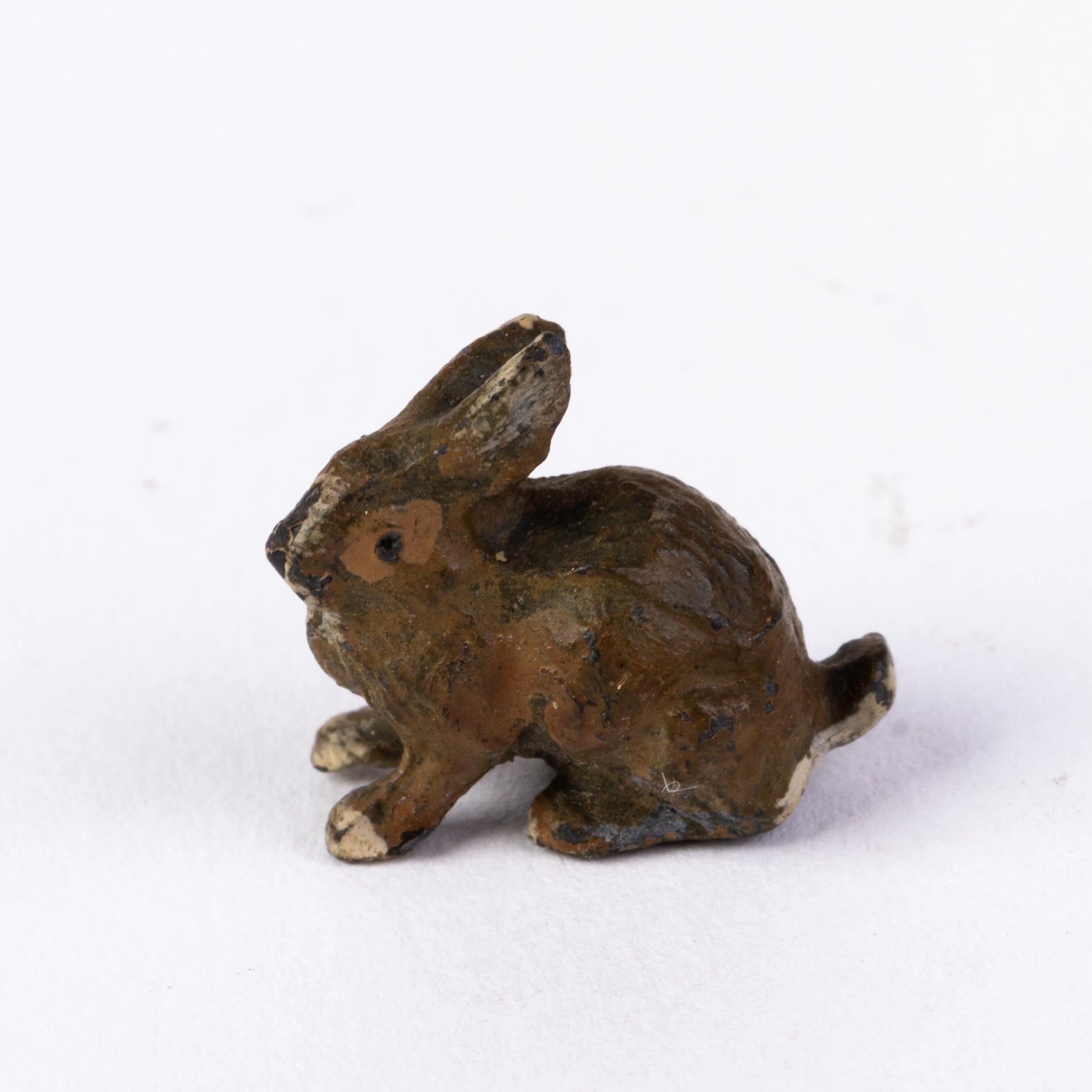 Bergman Style Austrian Cold Painted Bronze Sculpture Rabbit For Sale at ...