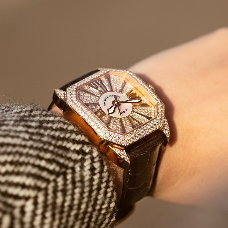 Berkeley 37 Luxury Diamond Watch for Women, Rose Gold, Backes and ...