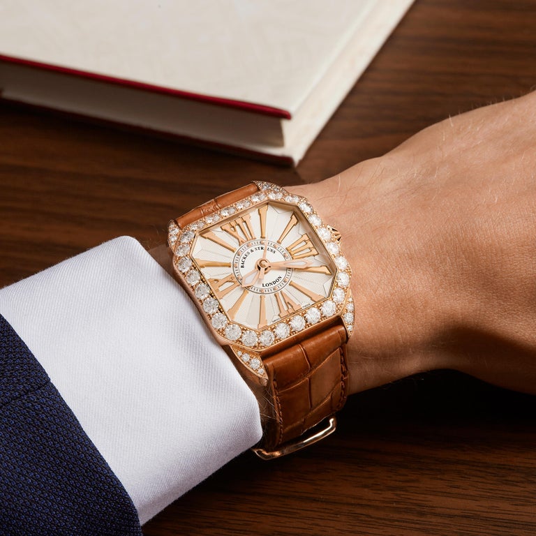 Berkeley 37 Luxury Diamond Watch for Men and Women, Rose Gold, Backes ...