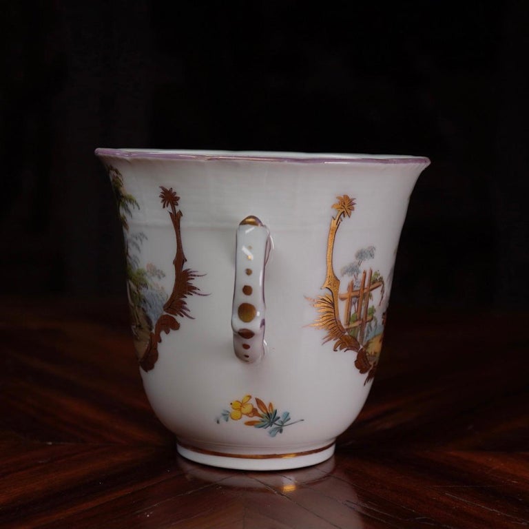 Berlin Chocolate Cup, Rococo Hunt Scenes, circa 1780 For Sale at 1stDibs