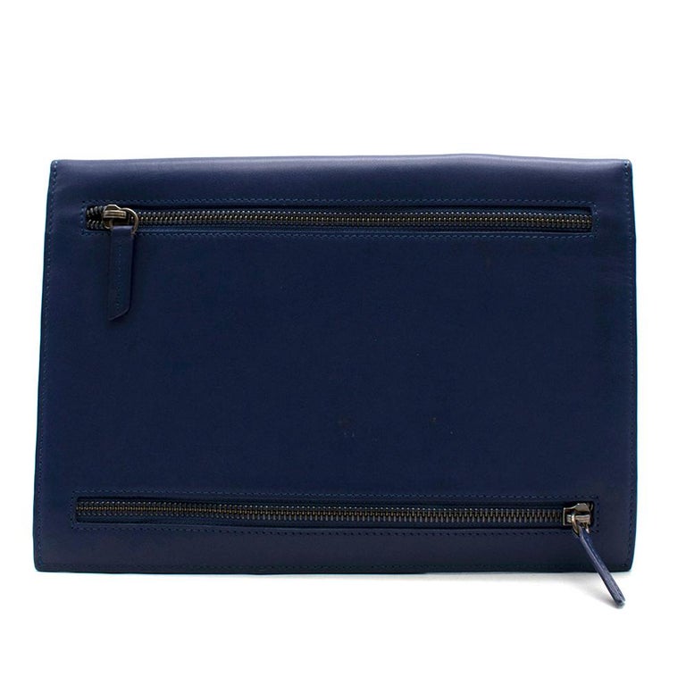Berluti Blue Leather Envelope Pouch For Sale at 1stDibs