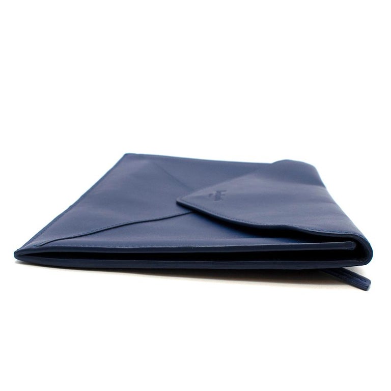 Berluti Blue Leather Envelope Pouch For Sale at 1stDibs