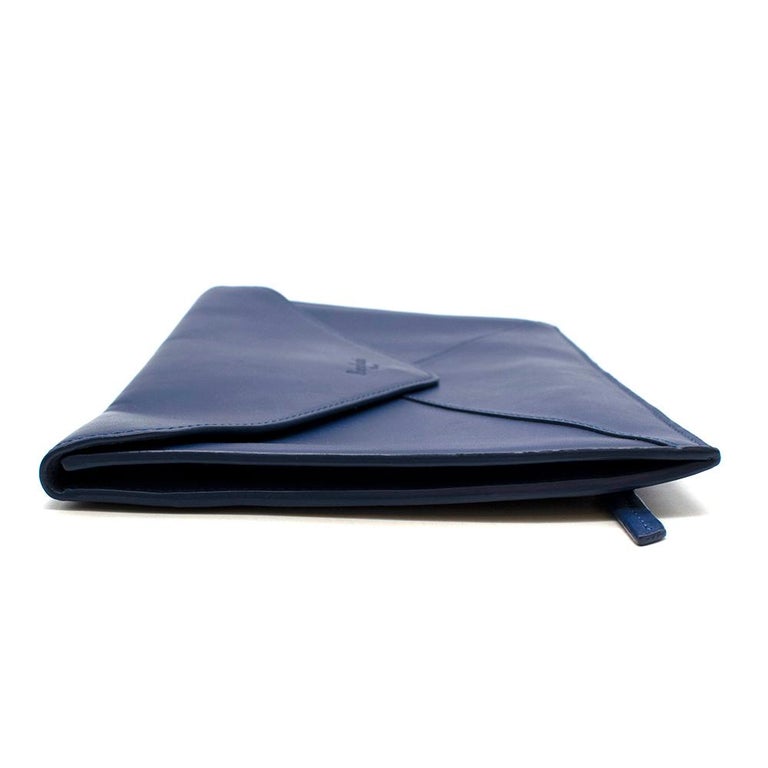 Berluti Blue Leather Envelope Pouch For Sale at 1stDibs