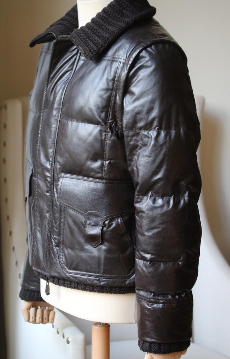 Berluti Padded Leather Jacket with Detachable Sleeves at 1stDibs ...
