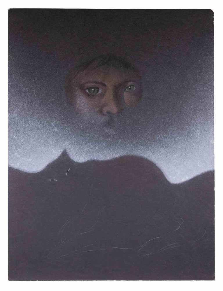 Bernadette Kelly - Female Figure with black cat - Mixed Media by ...