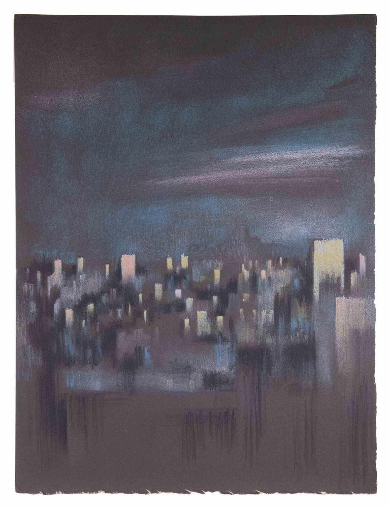 Bernadette Kelly - The Buildings in the Night - Mixed Media Art by ...