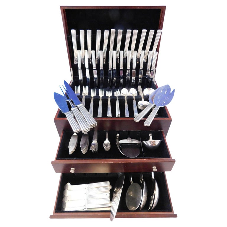 Bernadotte by Georg Jensen Sterling Silver Cutlery Set Service 150 pcs ...
