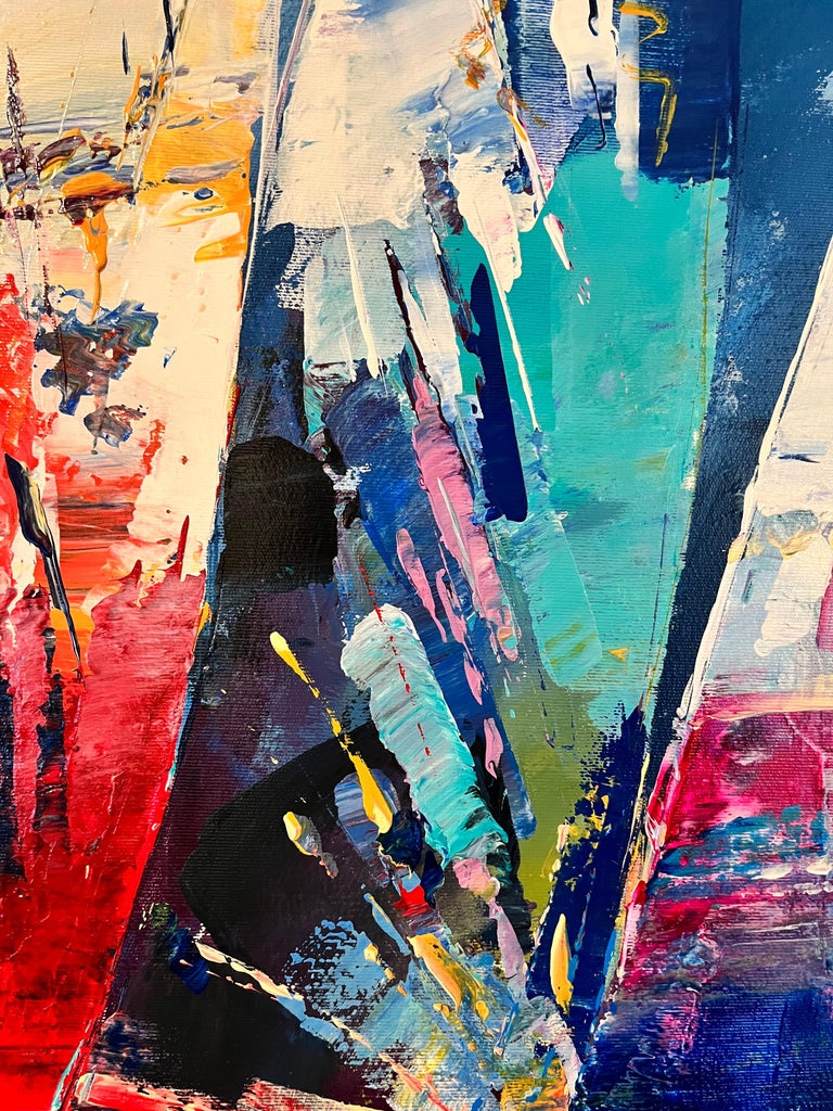 Bernard - ''Ferocious Seas'' Contemporary Abstract painting of sail ...