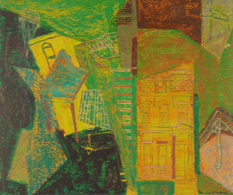 Bernard B Perlman - Antique American School Abstract Expressionis City ...