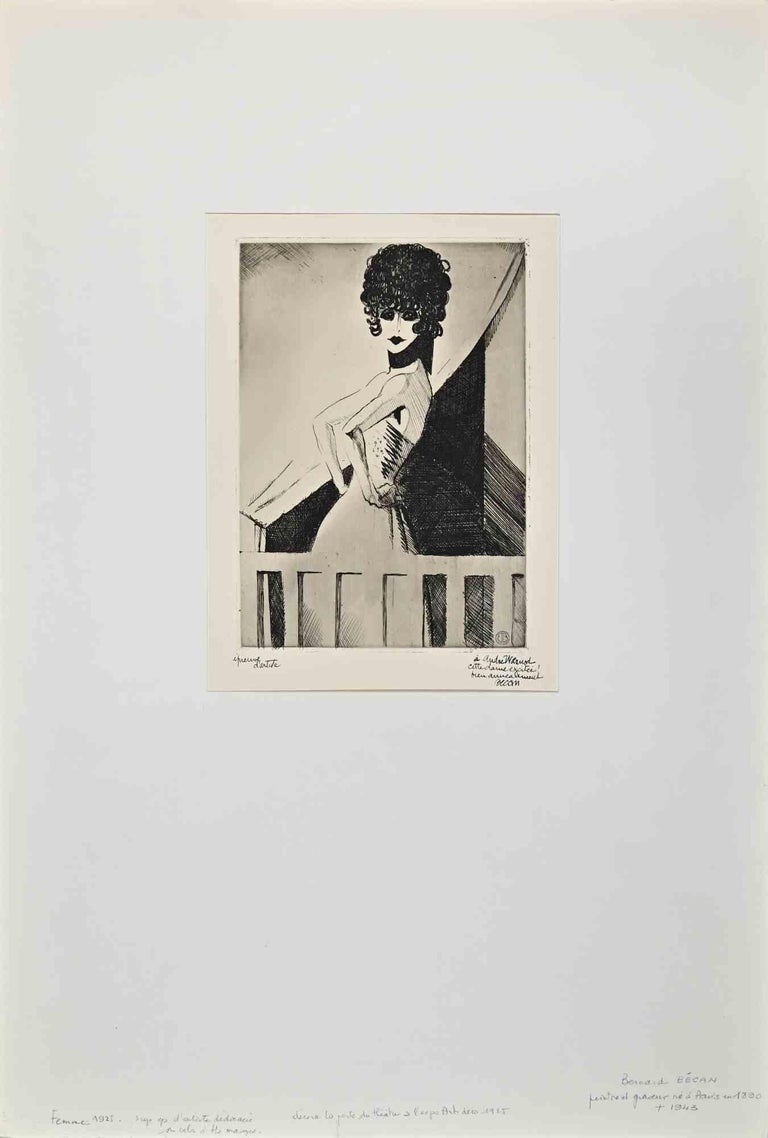 Bernard Bécan - Woman - Etching by Bernard Bécan - 1925 For Sale at 1stDibs
