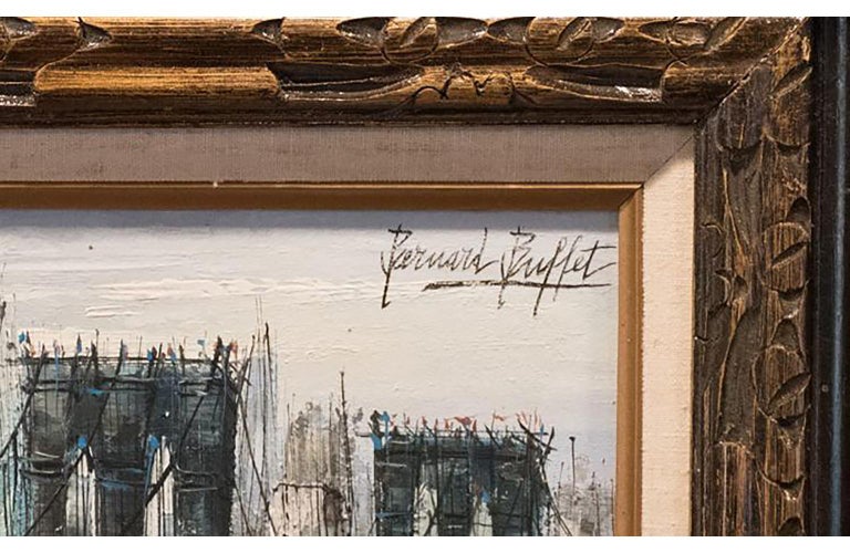 Bernard Buffet - Oil Painting Entitled "Le pont de Brooklyn" after ...