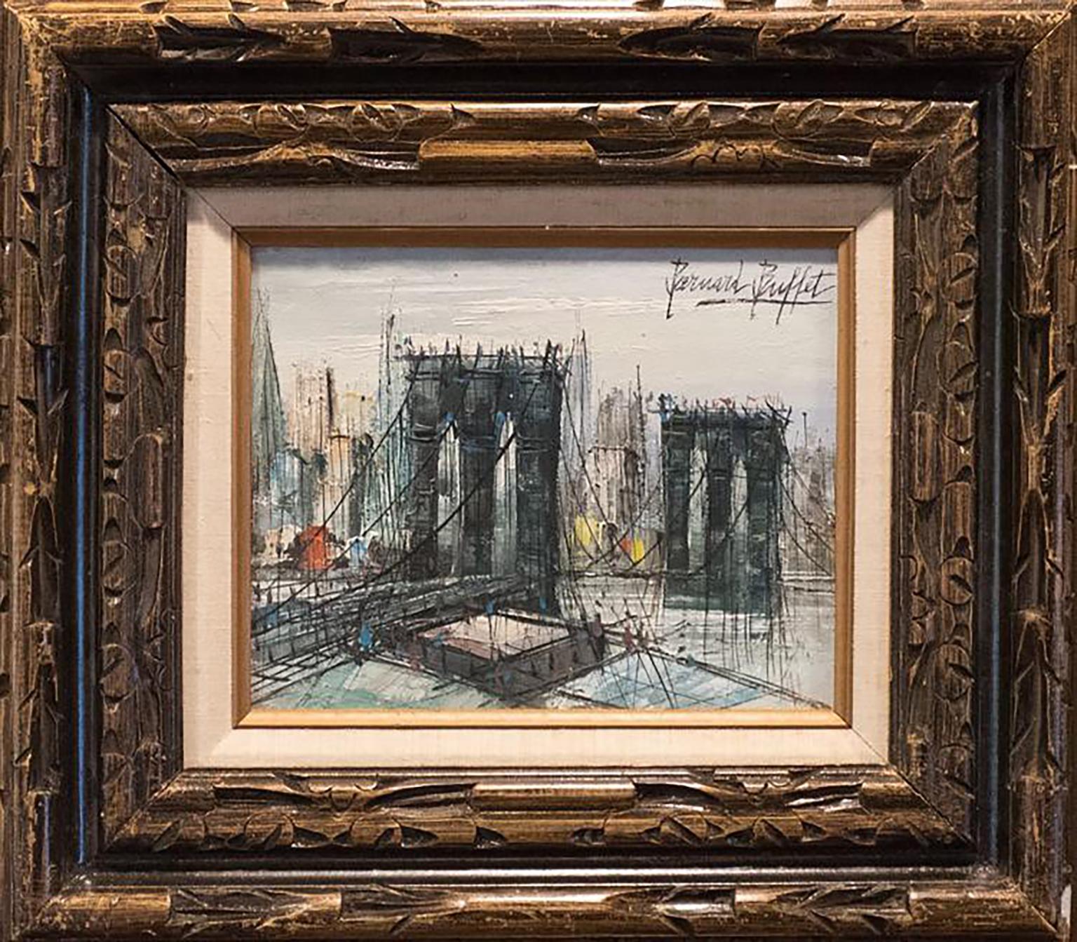 Bernard Buffet - Oil Painting Entitled "Le pont de Brooklyn" after ...