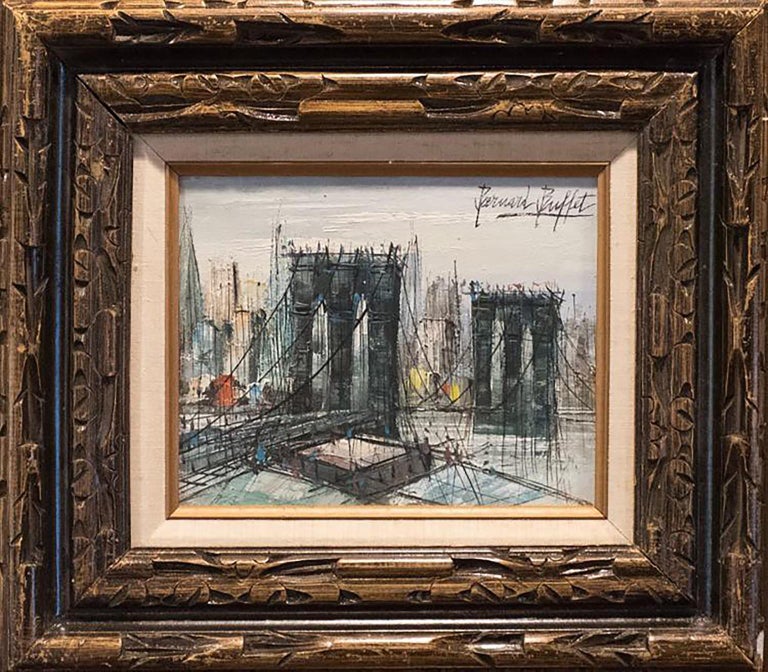 Bernard Buffet - Oil Painting Entitled "Le pont de Brooklyn" after ...