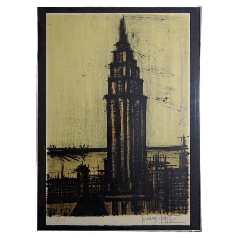 Bernard Buffet New York IV Signed Modern Lithograph 1965 Framed 25/150 ...