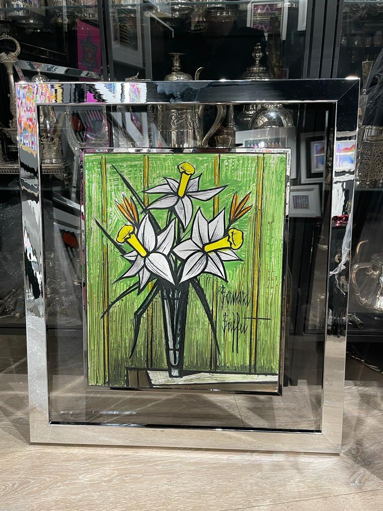 Bernard Buffet - Colorful oil on canvas flowers painting Bernard Buffet ...