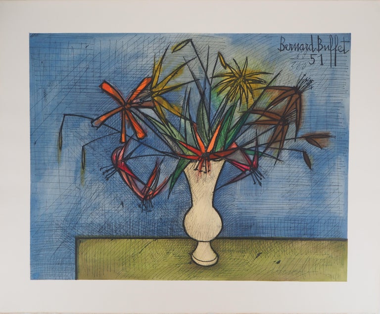 Bernard Buffet - Bouquet of Flowers - Lithograph For Sale at 1stDibs