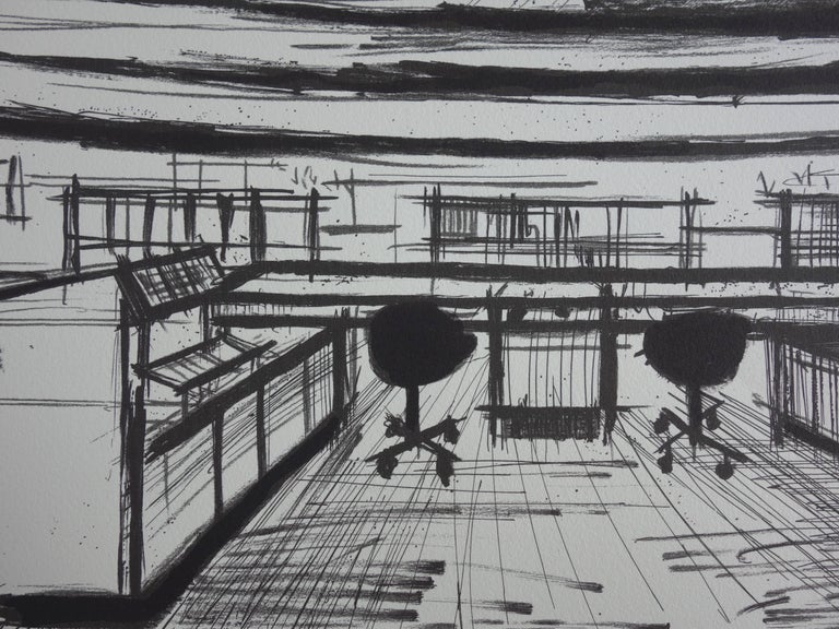 Bernard Buffet - Computer Science : Control Room - Lithograph on vellum ...