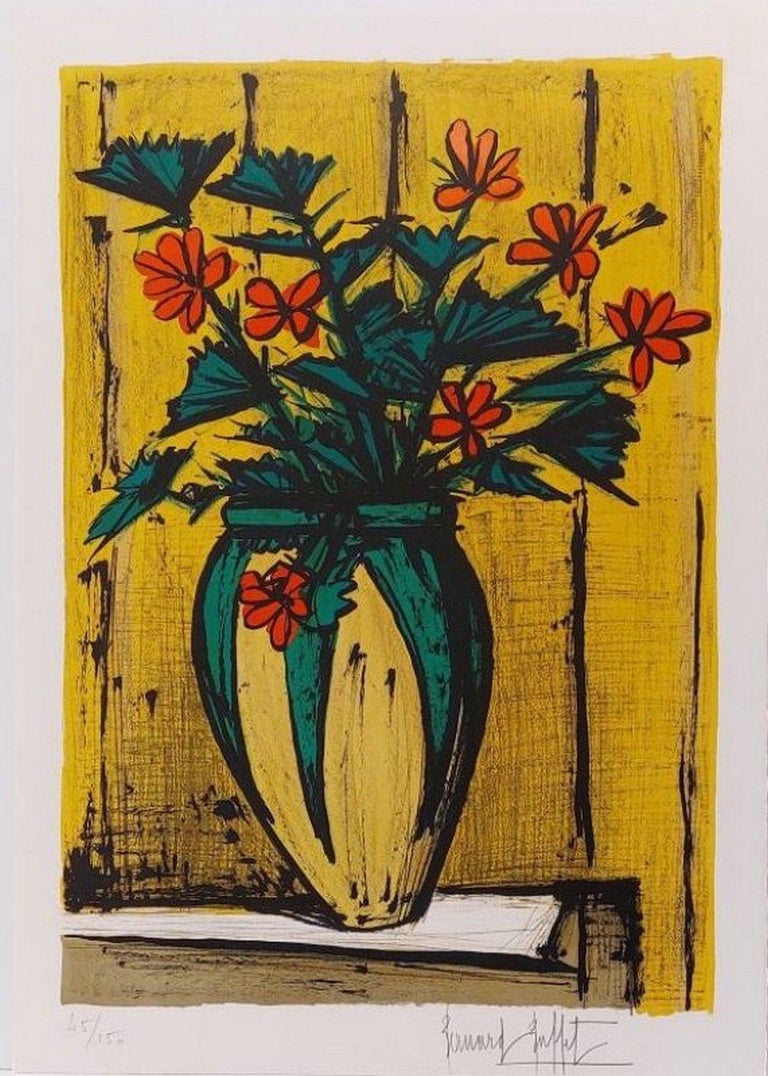 Bernard Buffet - Flowers in a pot For Sale at 1stDibs
