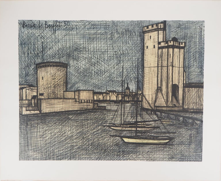 Bernard Buffet - France : The Old Harbor of La Rochelle - Lithograph ...